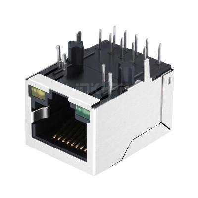 China LPJG0801BBNL 10/100/1000 Base-T Tab Down RJ45 Modulaire connector Groen/Geel LED Te koop