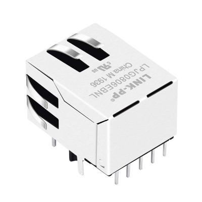 Cina LPJG0806EBNL 1000 Base-T Modulare RJ45 Connector Tab Down Verde/Giallo LED in vendita