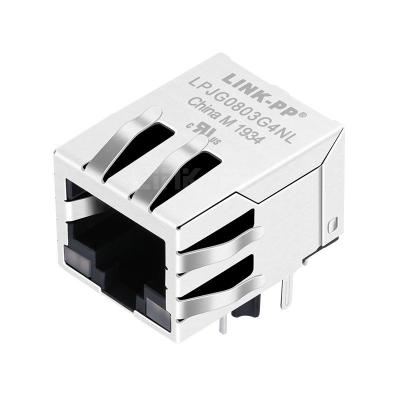 Cina LPJG0803G4NL 10/100/1000 Base-T Connector RJ45 Jack con LED Tab Down in vendita
