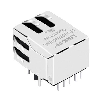 Cina LPJG0803GENL 10/100/1000 Base-T RJ45 Jack modulare con LED magnetici verde/giallo in vendita