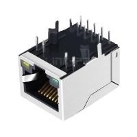 China LPJG0806FBNL 10/100/1000 Base-T Shielded Tab Down RJ45 Socket Module Green/Yellow LED for sale
