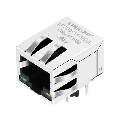 中国 LPJG0811GENL 10/100/1000 ベース-T RJ45 女性コネクタ PCB ジャック 販売のため