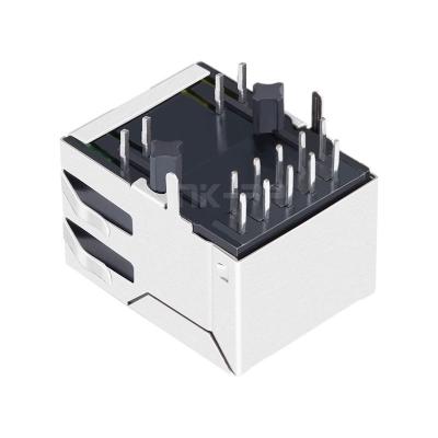 China 10/100/1000 Base-T Right Angle 10 Pin RJ45 Connector for sale