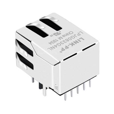 China 10/100/1000 Base-T Right Angle 10 Pin RJ45 Connector for sale