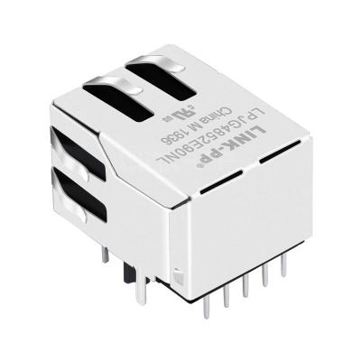 Cina LPJG4852E90NL 10/100/1000 Base-T Shielded Electronic RJ45 Connector Tab Down LED giallo/arancione&verde in vendita