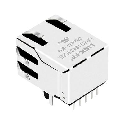中国 LPJG16405CNL 1000 Base-T Tab Up without Led 1x1 ポートシールドコネクタ RJ45 ジャック 販売のため