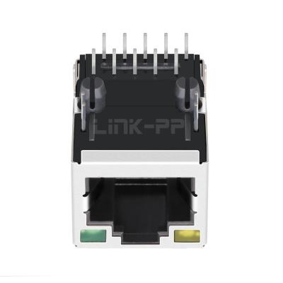 Cina Pulse JXD1-0019NL Compatibile LINK-PP LPJG16464BDNL 100/1000 Base-T Tab Up Giallo/Verde Led Single Port Shielded Connectors RJ45 Jack in vendita