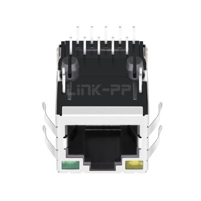 Cina Impulso JXD1-0025NL Compatibile LINK-PP LPJG16459ADNL 100/1000 Base-T Tab Up Giallo/Verde Led Single Port Scudo 8P8C Magnetico RJ45 Connector Prezzo in vendita