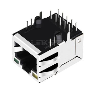 Cina Impulso JXD1-0025NL Compatibile LINK-PP LPJG16459ADNL 100/1000 Base-T Tab Up Giallo/Verde Led Single Port Scudo 8P8C Magnetico RJ45 Connector Prezzo in vendita