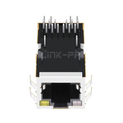 Cina LPJK6064AONL 100/1000 Base-T Tab Up Orange&Green/Yellow Led 1x1 Port POE+ RJ45 Connector di rete in vendita
