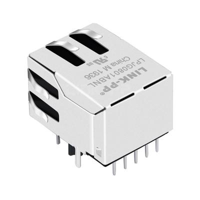 Cina LPJG0801ABNL Gigabit Tab Down Verde/Giallo Led Single Port Cat6 RJ45 Jack modulare in vendita