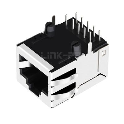 China LPJG16402CNL 100/1000 Base-T Tab Up sem LED 1 Port 10P8C RJ45 Conector com magnéticos à venda