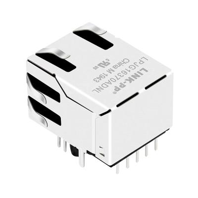 Cina LPJG16370ADNL 100/1000 Base-T Tab Up Giallo/Verde Led Single Port RJ45 Connector in vendita