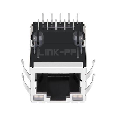 Cina LPJG16391A4NL 100/1000 Base-T Tab Up Single Port Shielded RJ45 Board Connector Green&Yellow/Green&Yellow Led in vendita