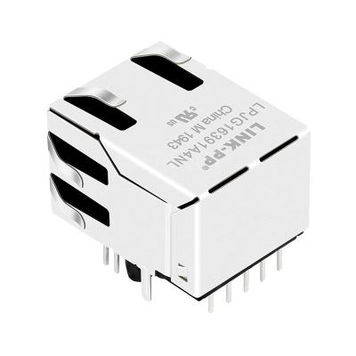 Cina LPJG16391A4NL 100/1000 Base-T Tab Up Single Port Shielded RJ45 Board Connector Green&Yellow/Green&Yellow Led in vendita