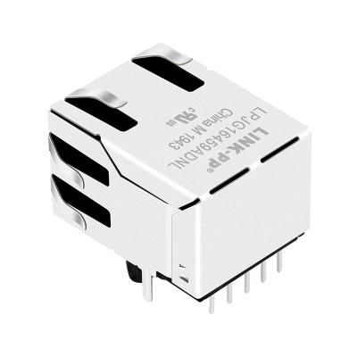 Cina LPJG16459ADNL 100/1000 Base-T Tab Up Giallo/Verde Led Single Port Scudo 8P8C Magnetico RJ45 Prezzo del connettore in vendita