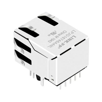 Cina LPJG16746A4NL 100/1000 Base-T Tab Up Green&Yellow/Green&Yellow Led 1 Port Cat5e RJ-45 connettore in vendita