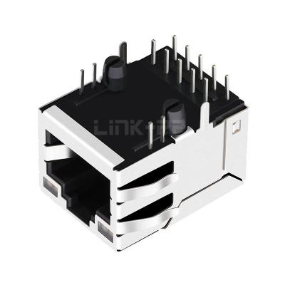 Cina LPJG16533A4NL 100/1000 Base-T Tab Up Green&Yellow/Green&Yellow Led Single Port 10 Pin Network RJ45 connettore in vendita