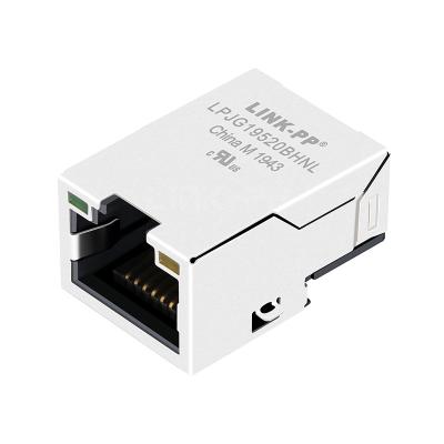 中国 LPJG19520BHNL 100/1000 Base-T Tab Up グリーン/イエロー LED シングルポート シールド RJ45 コンネクタ モジュール 販売のため