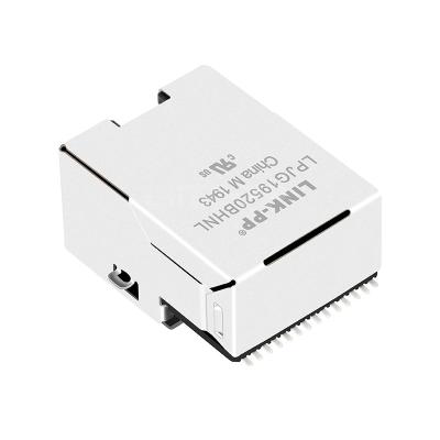 中国 LPJG19520BHNL 100/1000 Base-T Tab Up グリーン/イエロー LED シングルポート シールド RJ45 コンネクタ モジュール 販売のため
