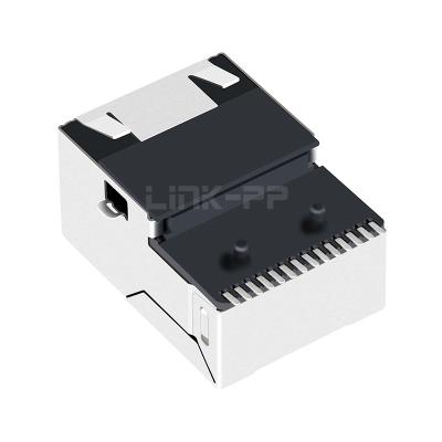 中国 LPJG19520BHNL 100/1000 Base-T Tab Up グリーン/イエロー LED シングルポート シールド RJ45 コンネクタ モジュール 販売のため