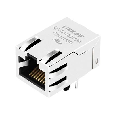 中国 LPJG17331CNL 100/1000 ベース-T タブアップ 無LED 1x1 ポート 10P8C RJ45 磁気付き接続器 販売のため