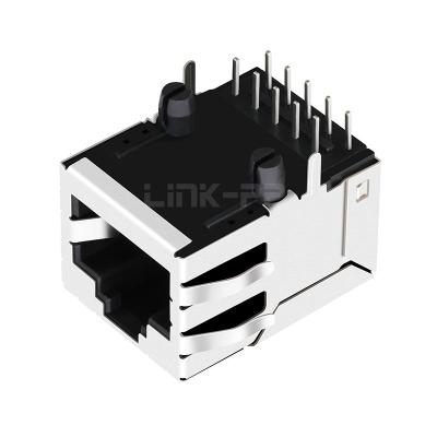 Cina LPJG16314CNL 100/1000 Base-T Tab Up senza porta singola a Led 10 pin RJ45 Jack con magnetismo in vendita