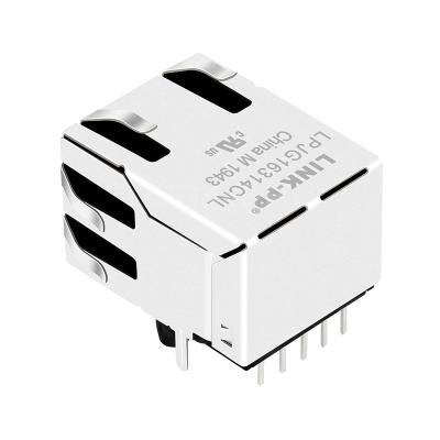 Cina LPJG16314CNL 100/1000 Base-T Tab Up senza porta singola a Led 10 pin RJ45 Jack con magnetismo in vendita