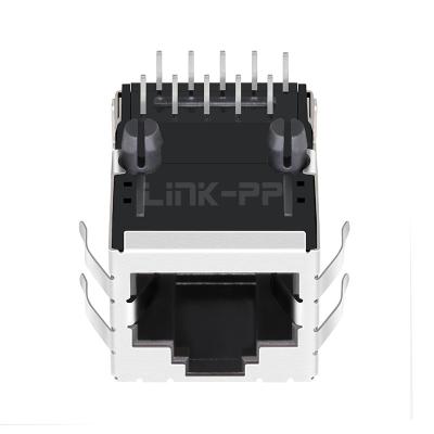 Cina LPJG16314CNL 100/1000 Base-T Tab Up senza porta singola a Led 10 pin RJ45 Jack con magnetismo in vendita