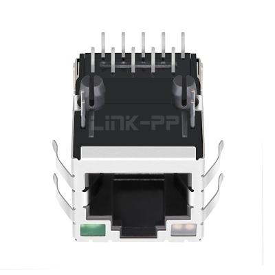 Cina LPJG16452A24NL 100/1000 Base-T Tab Up Verde&Arancione/Leds verdi 1x1 Port RJ45 Network Connector in vendita