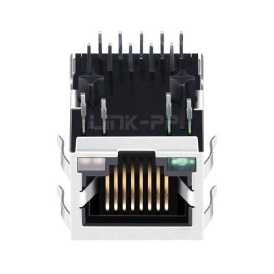 Cina LPJG0803A102NL 100/1000 Base-T Tab Down Verde/Verde&Giallo Led Single Port RJ45 connettore magnetico in vendita