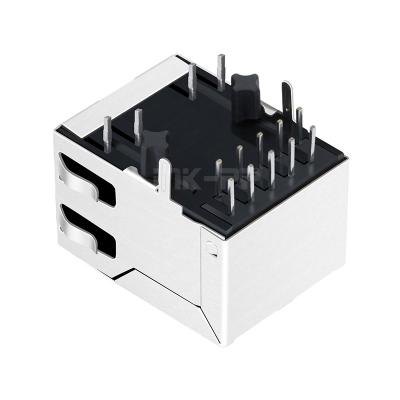 Cina LPJG0803A102NL 100/1000 Base-T Tab Down Verde/Verde&Giallo Led Single Port RJ45 connettore magnetico in vendita