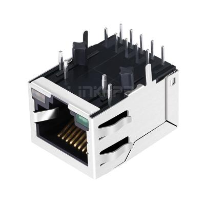 Cina LPJG0803A102NL 100/1000 Base-T Tab Down Verde/Verde&Giallo Led Single Port RJ45 connettore magnetico in vendita