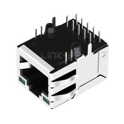 Cina LPJG18813AFNL 100/1000 Base-T Tab UP Verde/Verde Led Single Port RJ45 lan Jack in vendita