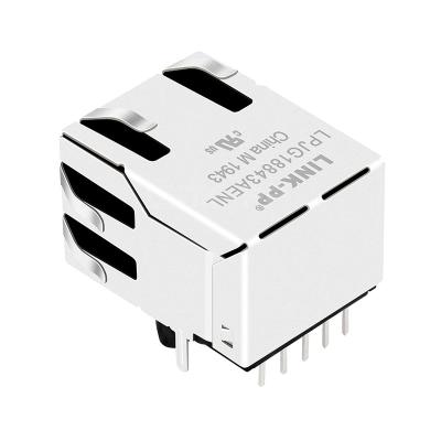 Cina LPJG18843AENL 100/1000 Base-T Tab UP Verde/Giallo Led Single Port RJ45 Ethernet Jack in vendita