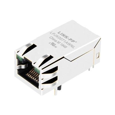 Cina LPJK0071AWNL 100/1000 Base-T Tab Up Verde/Verde Led 1x1 Port RJ45 Socket in vendita