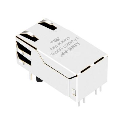 Cina LPJK0071AHNL 100/1000 Base-T Tab Up Verde/Giallo Led 1x1 Port 12 Pin Integrato RJ45 FastJack in vendita