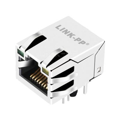 Cina 46F-1301EGYD2NL Compatibile LINK-PP 1000 Base-T Single Port Magnetico RJ45 Connector Tab Up Verde/Giallo Led in vendita