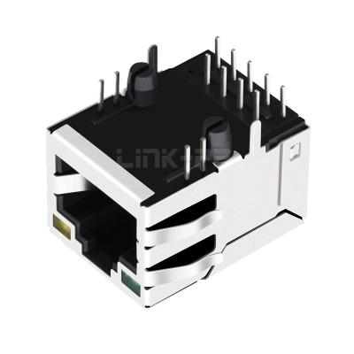 Cina 46F-1301EGYD2NL Compatibile LINK-PP 1000 Base-T Single Port Magnetico RJ45 Connector Tab Up Verde/Giallo Led in vendita