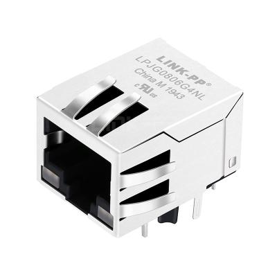 Cina LPJG0806G4NL 10/100/1000 Base-T RJ45 Jack Female Connector Tab Down LED giallo/verde/giallo/verde in vendita