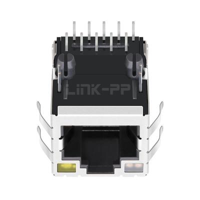 Cina LPJK7036-1A98NL 1000 Base-T Tab Up Connettore RJ45 industriale a porta singola a LED arancione e verde/giallo in vendita