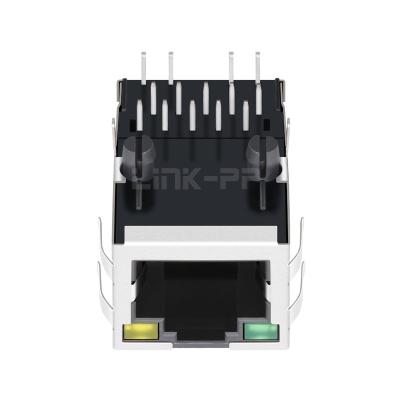Cina LPJG17420AHNL 1000 Base-T Tab Up Verde/Giallo Led Single Port RJ45 Connector femminile in vendita