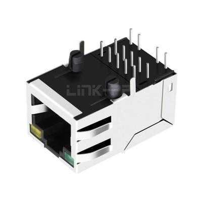 Cina LPJG17420AHNL 1000 Base-T Tab Up Verde/Giallo Led Single Port RJ45 Connector femminile in vendita