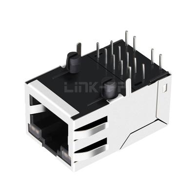 Cina LPJG17333-1A47NL 1000 Base-T Magnetic RJ45 Connector Tab Up con LED giallo e verde/giallo e verde in vendita