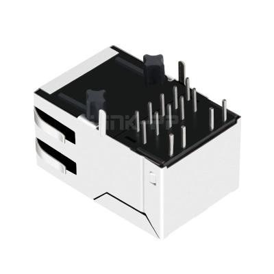 Cina LPJG17333-1A47NL 1000 Base-T Magnetic RJ45 Connector Tab Up con LED giallo e verde/giallo e verde in vendita