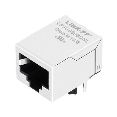 Cina LPJG0806DNL 100/1000 Base-T Tab Down senza porta singola a LED Connessione femminile a presa RJ45 blindata in vendita