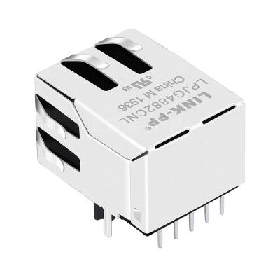 中国 LPJG4882CNL 100/1000 ベース-T タブダウン 無LED 1ポートイーサネット RJ45 ジャック 販売のため