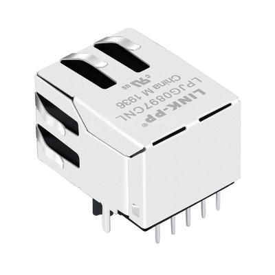 中国 LPJG0897CNL 100/1000 ベース-T タブダウン 無LEDシングルポート シールドRJ45ソケットジャック 販売のため