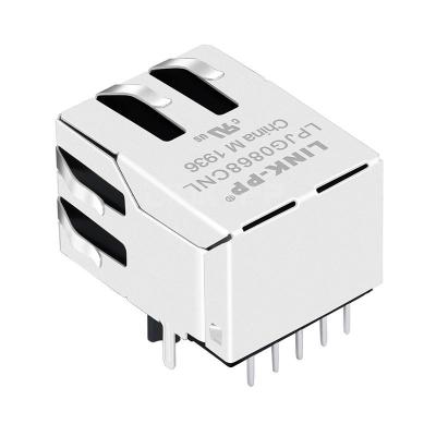 中国 LPJG0868CNL 100/1000 ベース-T タブダウン 無LEDシングルポート RJ45コネクタ 販売のため