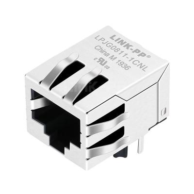 中国 LPJG0811-1CNL 100/1000 ベース-T タブダウン 無LED 1ポート RJ45 ネットワークコネクタ 販売のため